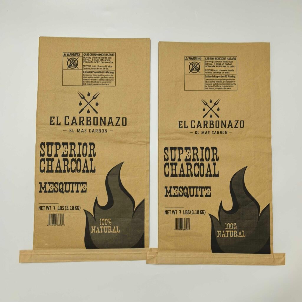 Durable Charcoal Packaging Bag Laminated Woven PP For 7kg Briquette ...